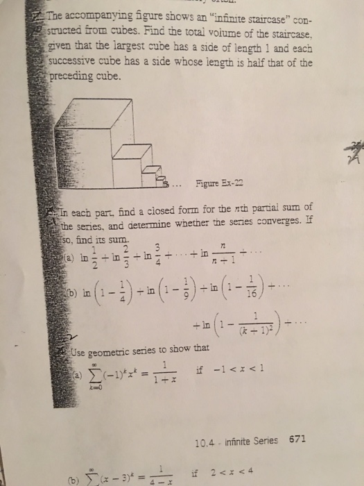 Solved The accompanying figure shows an "infinite staircase" | Chegg.com
