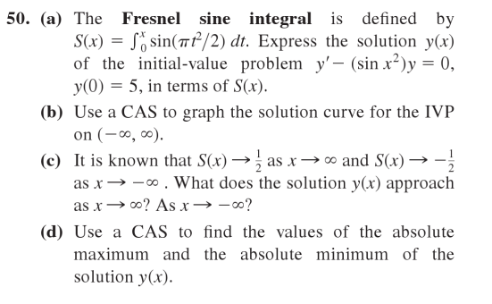 Solved (a) The Fresnel sine integral is defined by | Chegg.com
