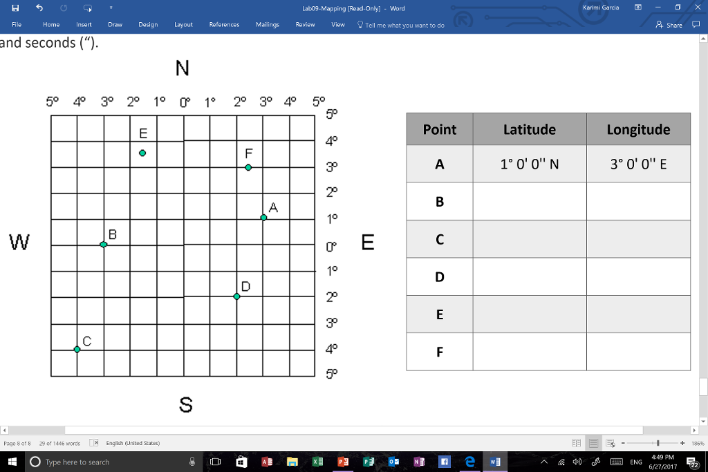 Solved H勺 Lab09-Mapping (Read-Only] - Word Karimi Garcia - × | Chegg.com