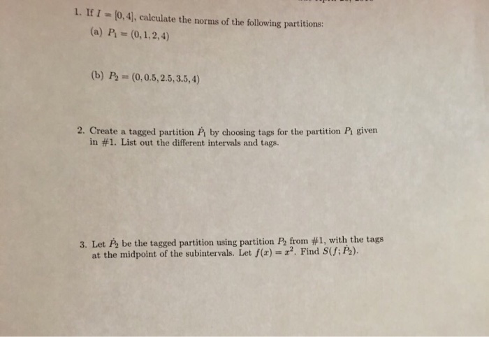 Solved If I = [0,4], calculate the norms of the following | Chegg.com