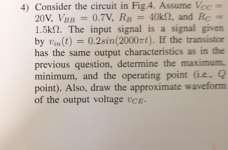 Consider the circuit in Fig. Assume Vcc = 20V, VBb = | Chegg.com