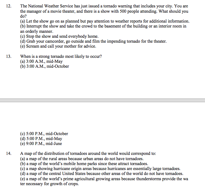 Solved The National Weather Service has just issued a | Chegg.com