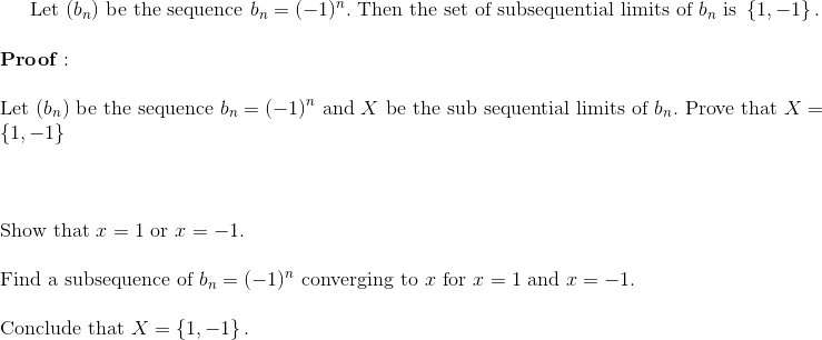 Solved Let (6n) be the sequence bn = (-1)". Then the set of | Chegg.com