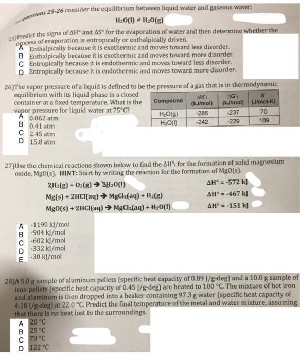 Solved Predict the signs of Delta H degree and Delta S | Chegg.com