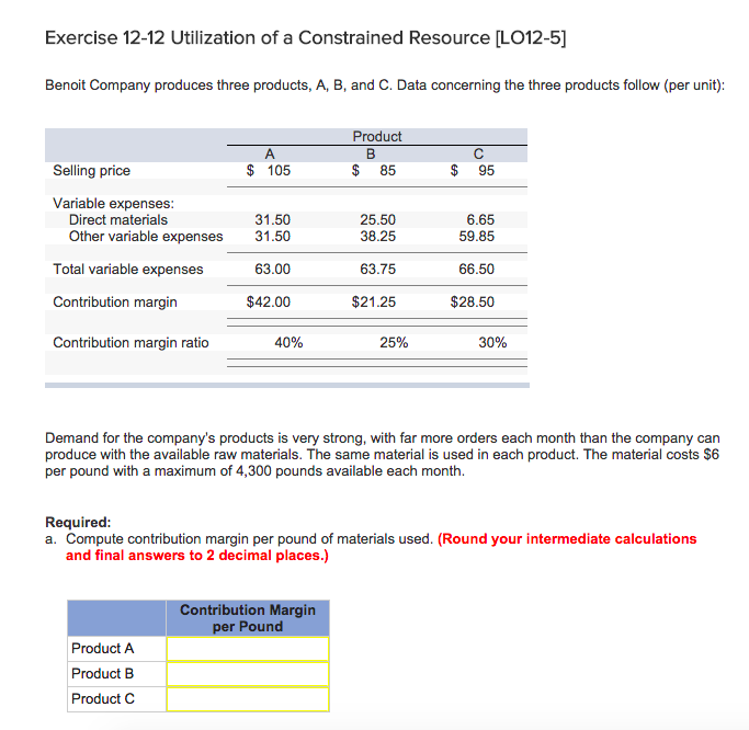 Solved Exercise 12 12 Utilization Of A Constrained Resource 