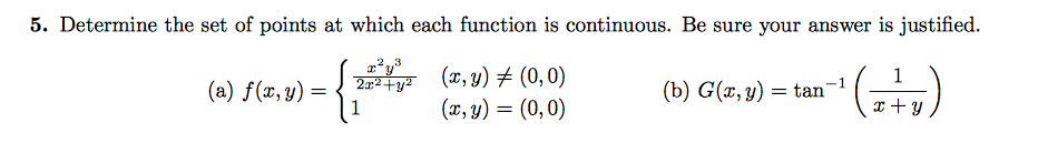 Solved Determine the set of points at which each function is | Chegg.com