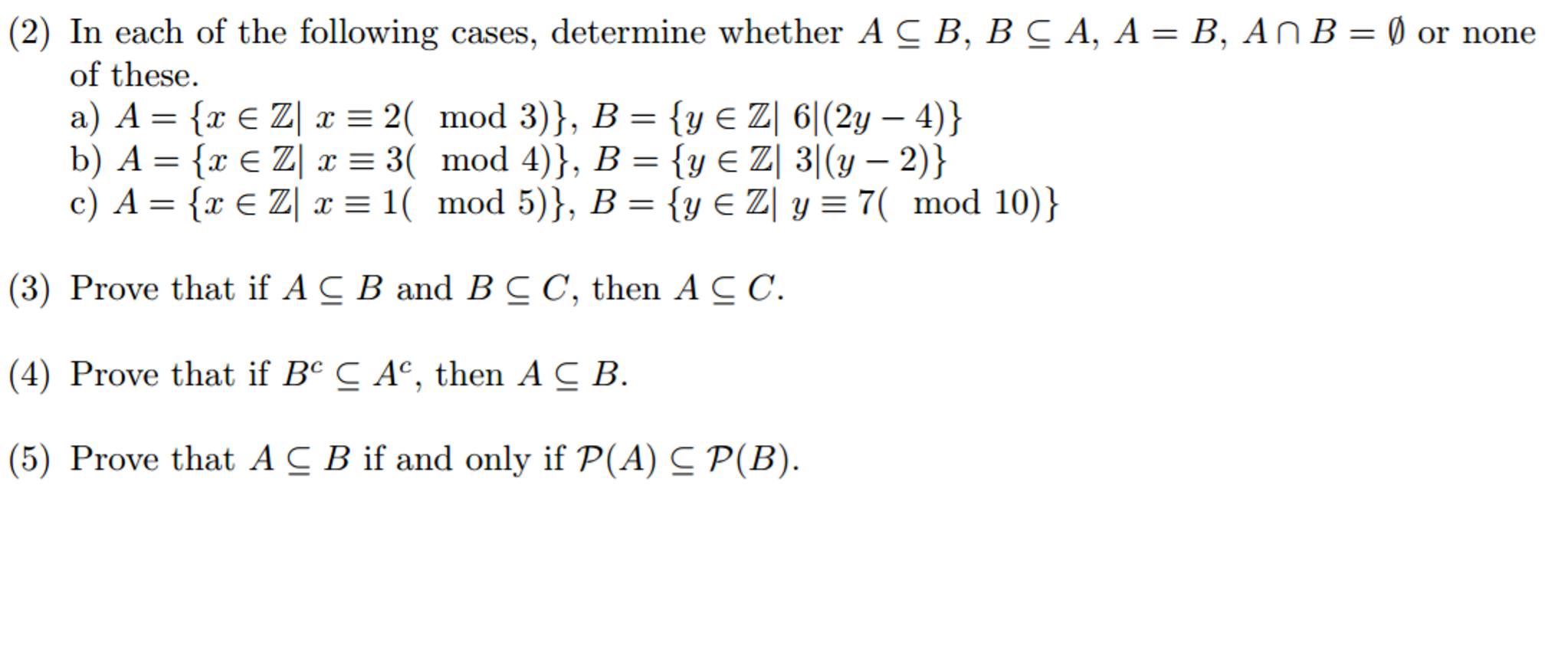Solved In each of the following cases, determine whether A | Chegg.com