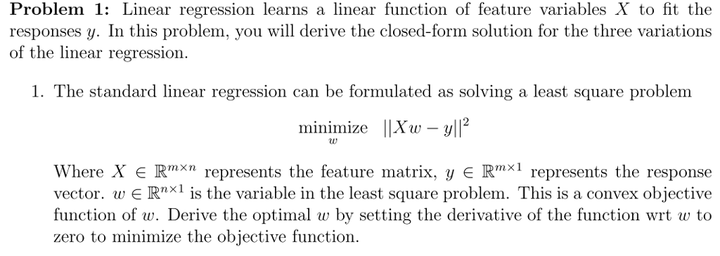 Problem 1 Linear Regression Learns A Linear Function