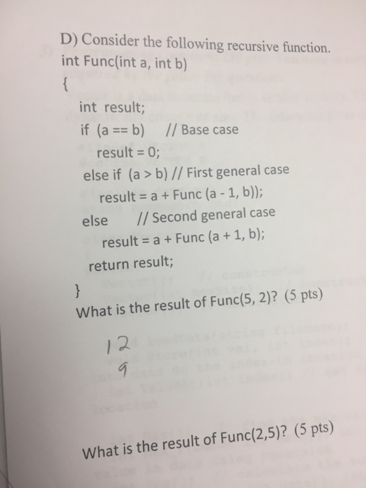 Solved Consider the following recursive function. int | Chegg.com