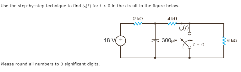Solved Use the step-by-step technique to find io(t) for t> 0 | Chegg.com