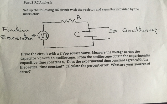 Solved Set up the following RC circuit with the resistor and | Chegg.com