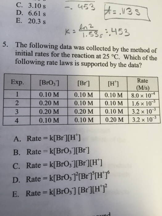 Solved 5 The Following Data Was Collected By The Method Of