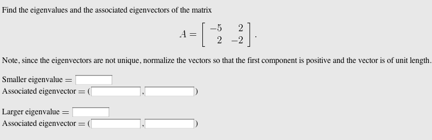 Solved Find The Eigenvalues And The Associated Eigenvectors Chegg