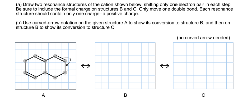 Solved (a) Draw two resonance structures of the cation shown | Chegg.com