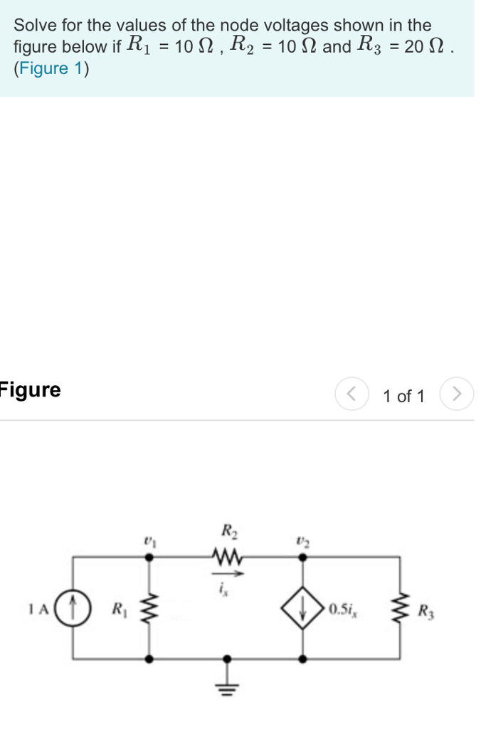 Solved Solve For The Values Of The Node Voltages Shown In 