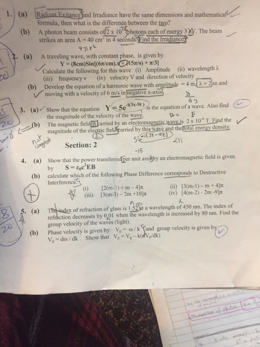 Solved Radiant Exitance find Irradiance have the same | Chegg.com