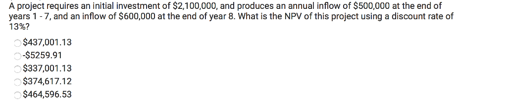 Solved A project requires an initial investment of | Chegg.com