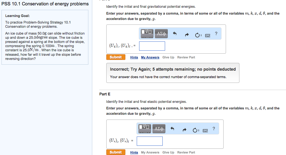 Solved PSS 10.1 Conservation of energy problems Learning | Chegg.com