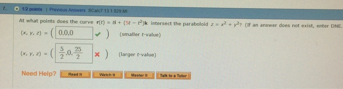 Solved At what points does the curve r(t) = ti + (5t - t^2)k | Chegg.com