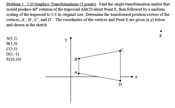 Solved Problem 1 2. D Graphics Transformations (3 points). | Chegg.com
