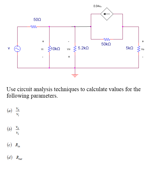 Solved Use circuit analysis techniques to calculate values | Chegg.com
