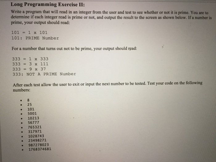 Solved Long Programming Exercise Ii Write A Program That 0548