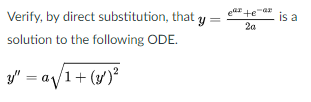 Solved Verify, by direct substitution, that V Verify, by | Chegg.com