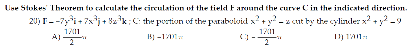 Solved Use Stokes? Theorem to calculate the circulation of | Chegg.com