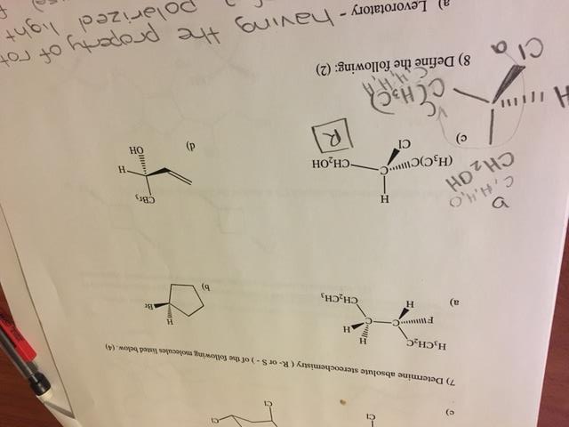 Solved Determine absolute stereochemistry (R-or S-) of the | Chegg.com