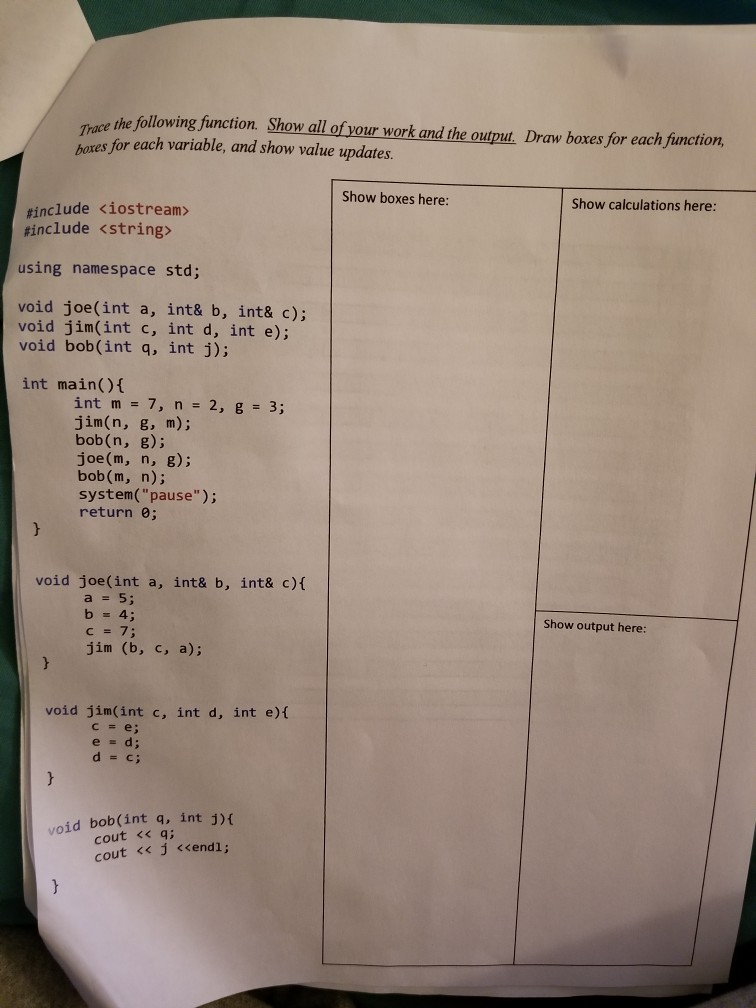 Solved the following function. Show all of your work and the | Chegg.com