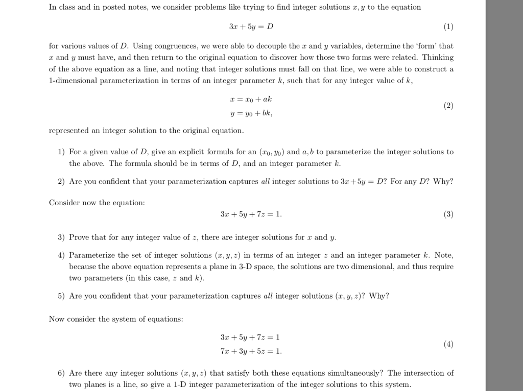 Solved In class and in posted notes, we consider problems | Chegg.com