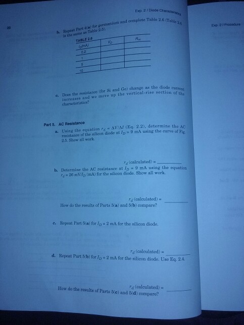 Solved Figure 2 5 Part 3 Reverse Bias A In Fig 2 6 A