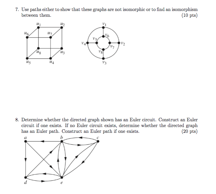 Solved 7. Use paths either to show that these graphs are not | Chegg.com