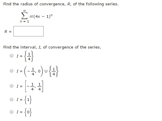 Solved Find the radius of convergence, R, of the following | Chegg.com