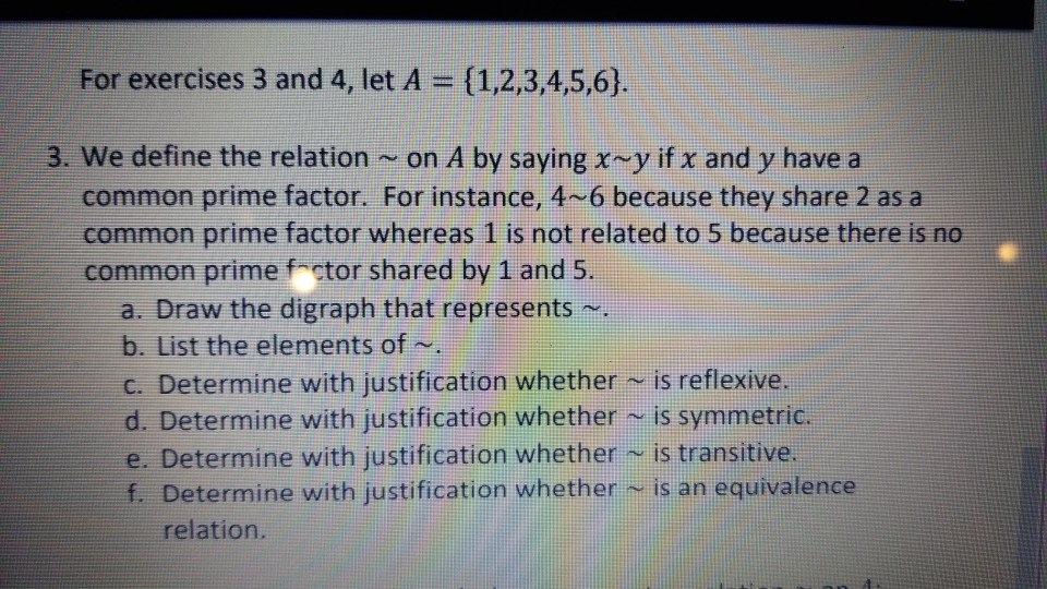 Solved For exercises 3 and 4, let A (1,2,3,4,5,6). 3. We | Chegg.com