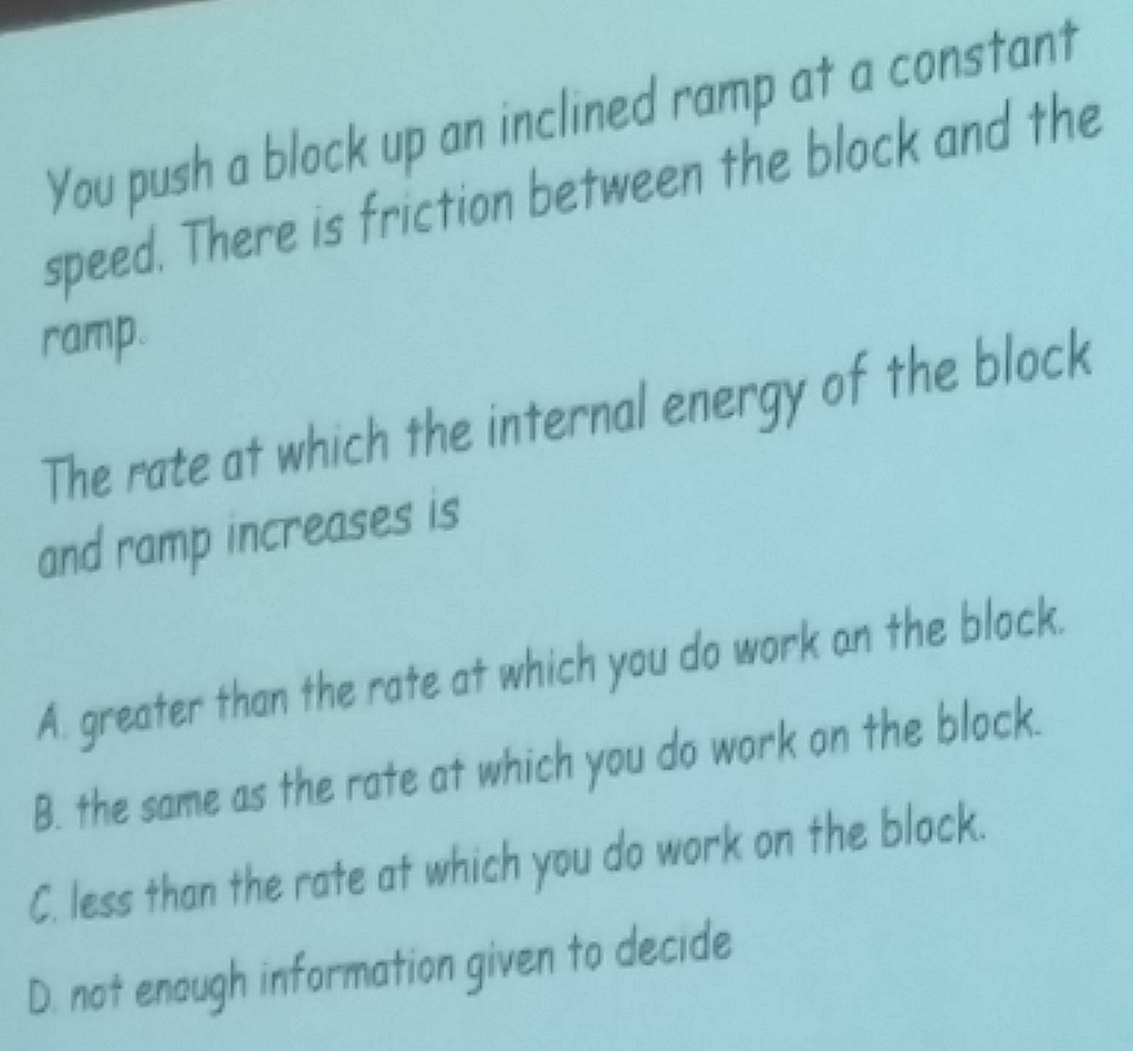 Solved You push a block up an inclined ramp at a constant | Chegg.com