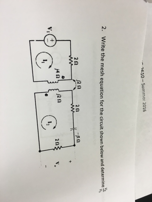 Solved Write the mesh equation for the circuit shown below | Chegg.com