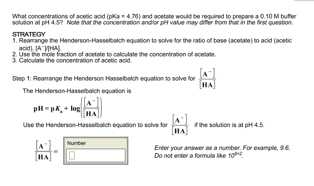 Solved What concentrations of acetic acid (pKa 4.76) and | Chegg.com