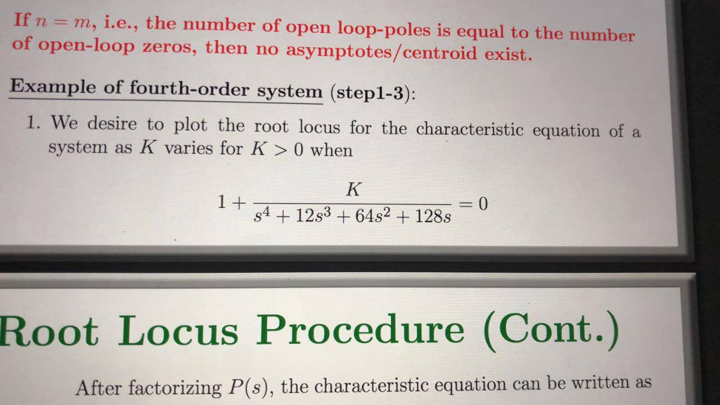 If N M Ie The Number Of Open Loop Poles Is 