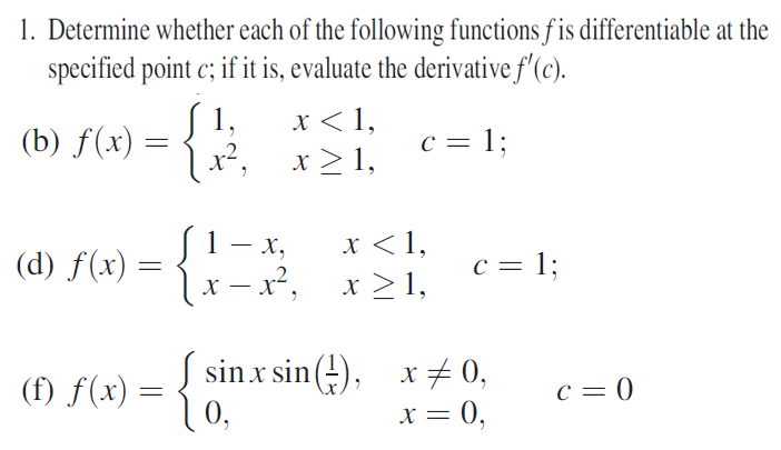 Solved Determine whether each of the following functions/is | Chegg.com