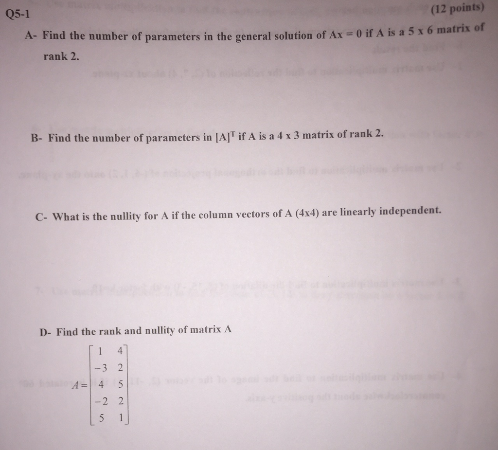 Solved Find the number of parameters in the general solution | Chegg.com