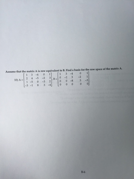 Solved Determine The Rank Of The Matrix 9 2 4 10 6 3 6 9