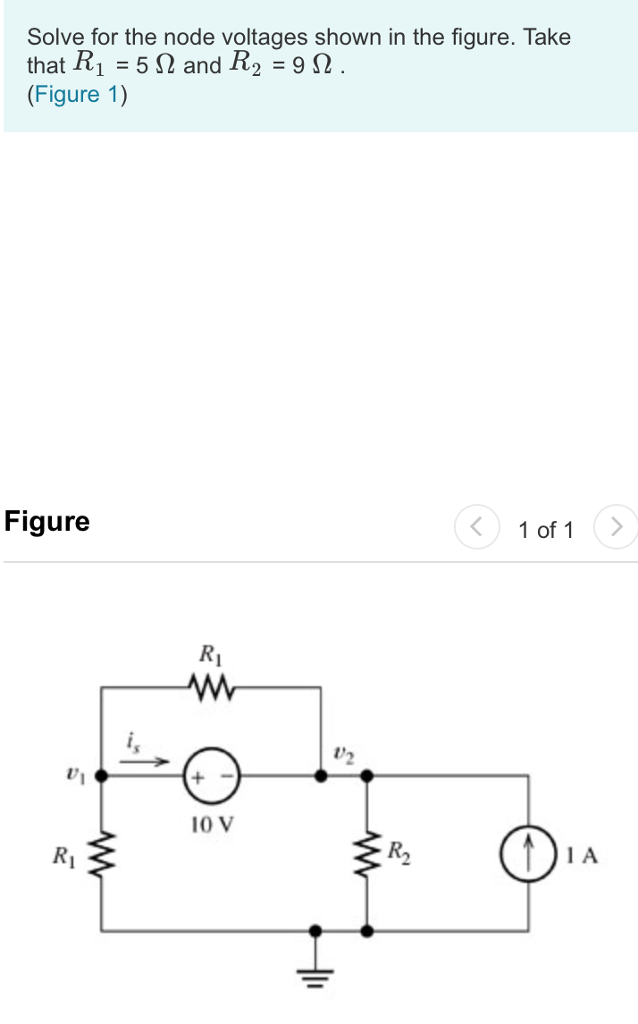 Solved Solve for the node voltages shown in the figure. Take | Chegg.com