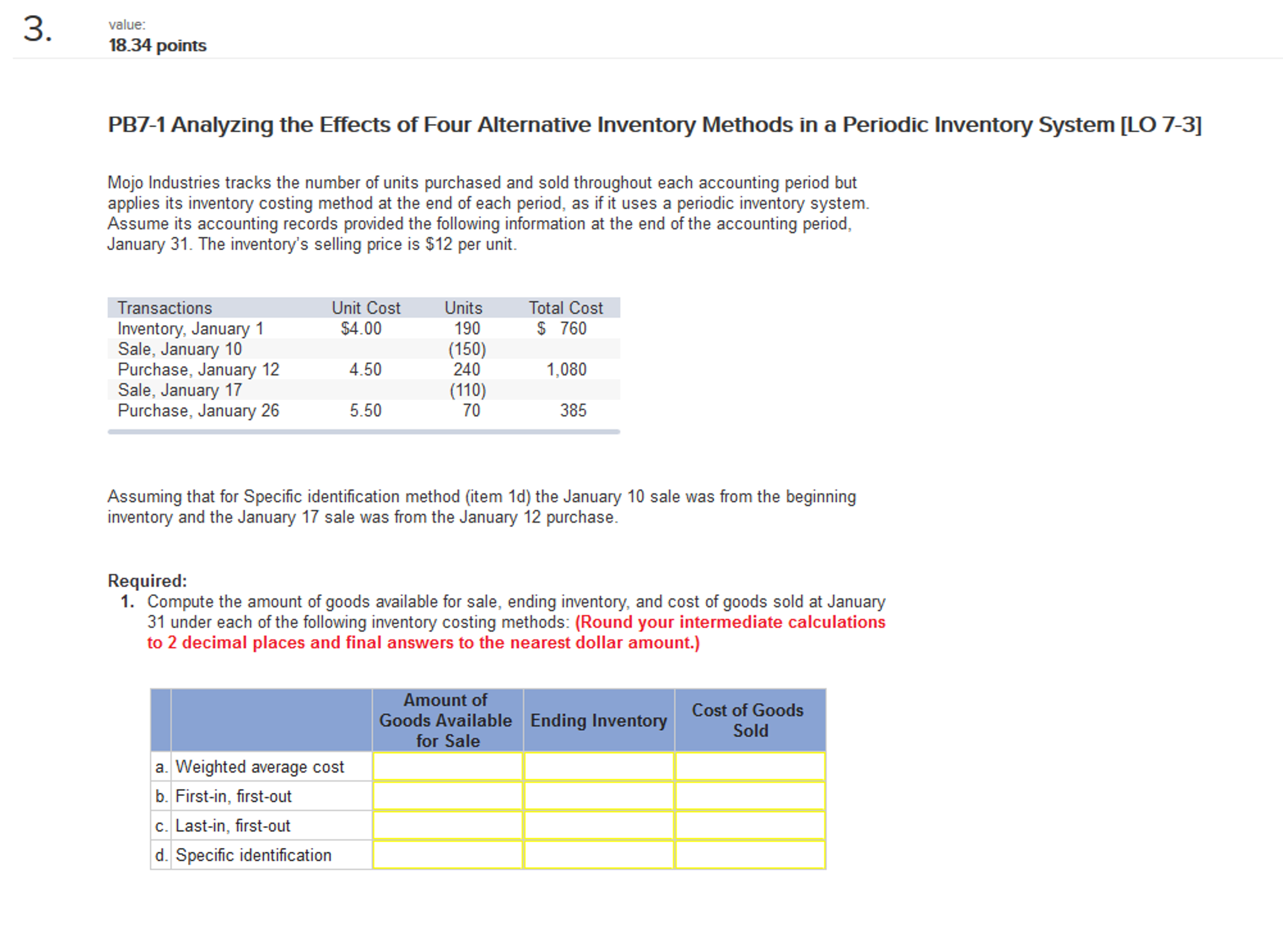 Solved Of the four methods, which will result in the highest | Chegg.com