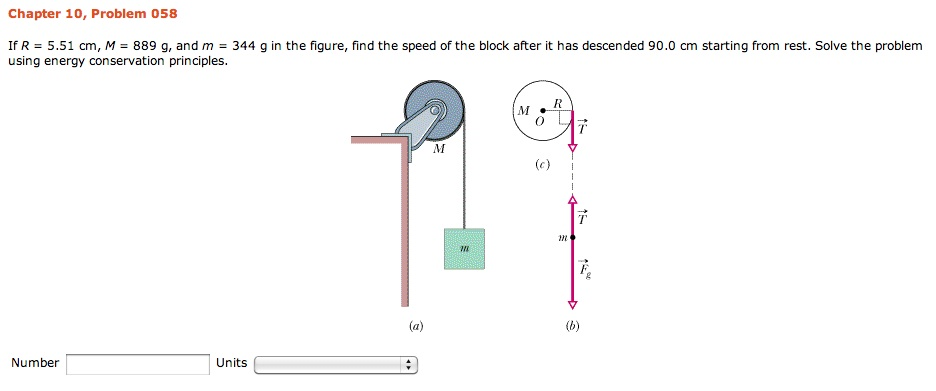 Solved If R = 5.51 cm, M = 889 g, and m = 344 g in the | Chegg.com