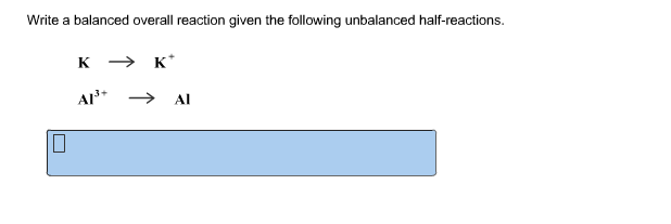 Solved Write a balanced overall reaction given the following | Chegg.com