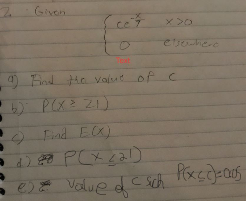 Solved Suppose that the random variable X has the following | Chegg.com