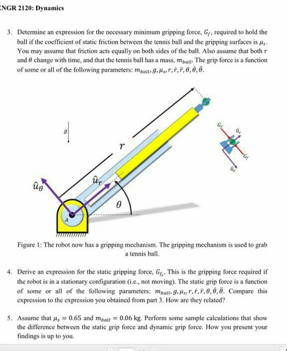 Solved ENGR 2120: Dynamics 3. Determine an expression for | Chegg.com