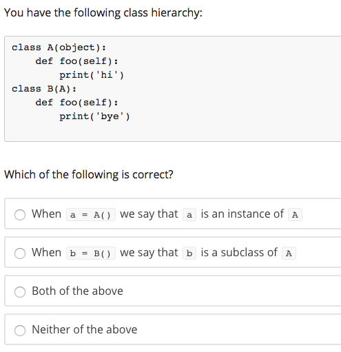 Solved You Have The Following Class Hierarchy Class