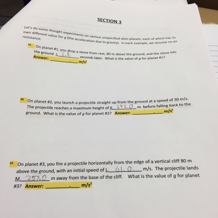 Solved ECTION 3 Let's do some thought experiments on v own | Chegg.com